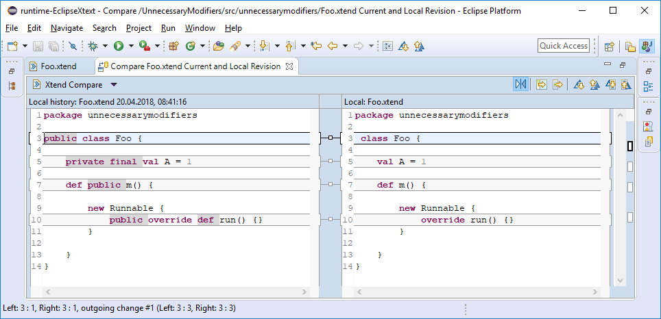 Xtend 2.14 – Unnecessary modifiers validation