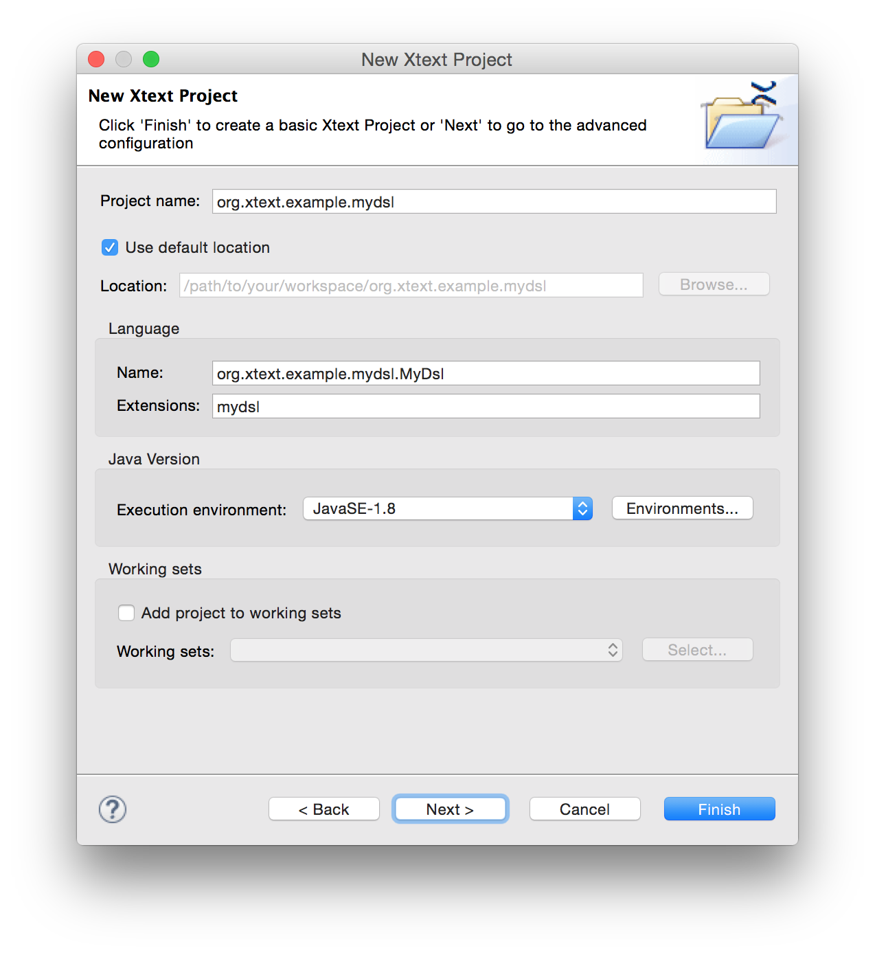Get started with Xtext and Eclipse in 5 Minutes