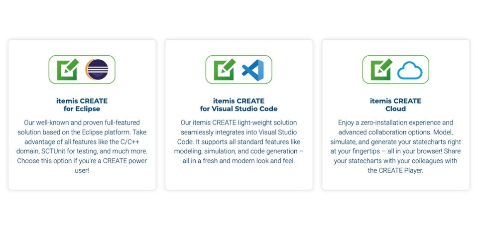 itemis CREATE - now available on Cloud, Visual Studio Code, and Eclipse
